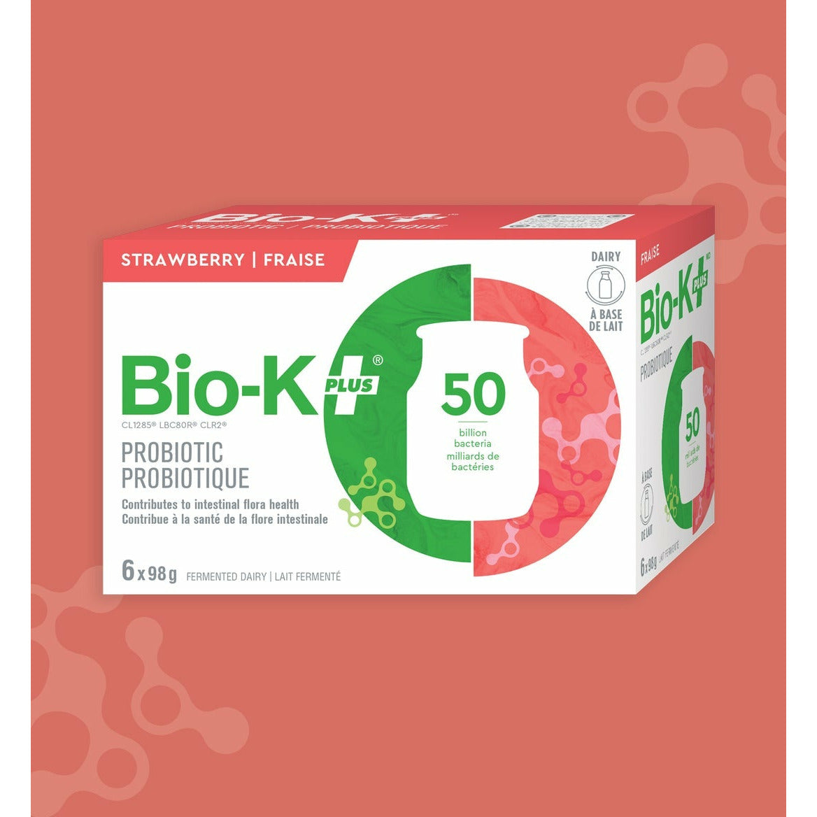 BIO-K+ DRINKABLE PROBIOTIC STRAWBERRY 6PK